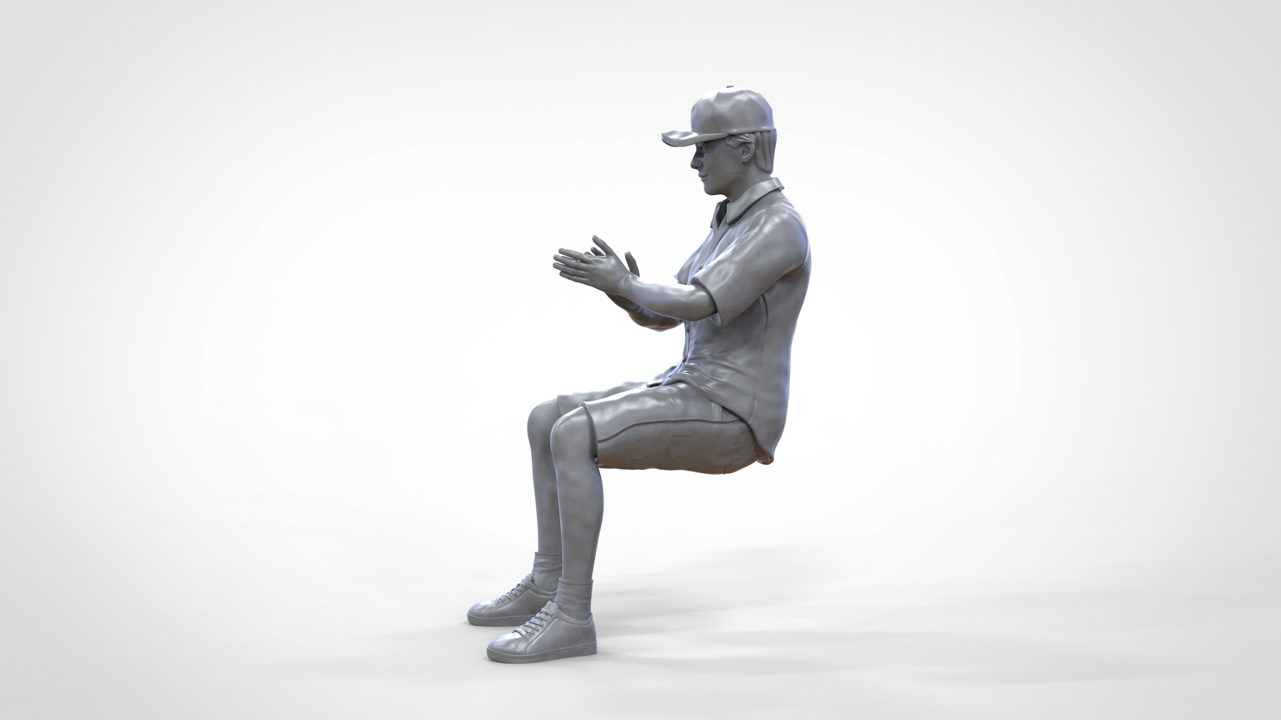 Fichier STL N16 Fan de football applaudissant et saluant dans le stade ...