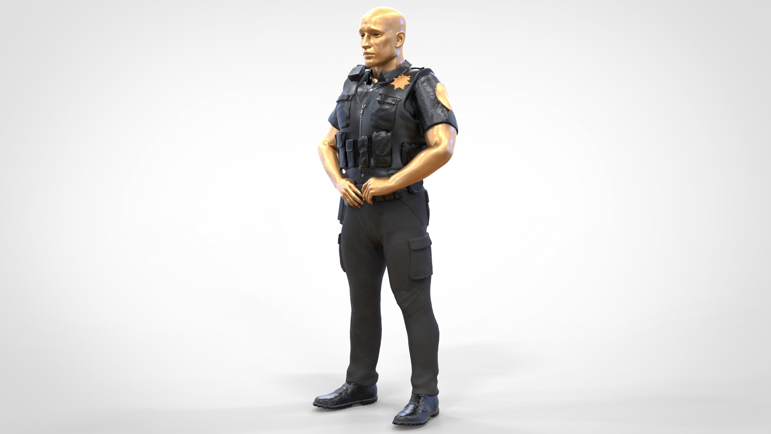 STL file N1 American Police Officer Miniature Updated Pose 3D print ...