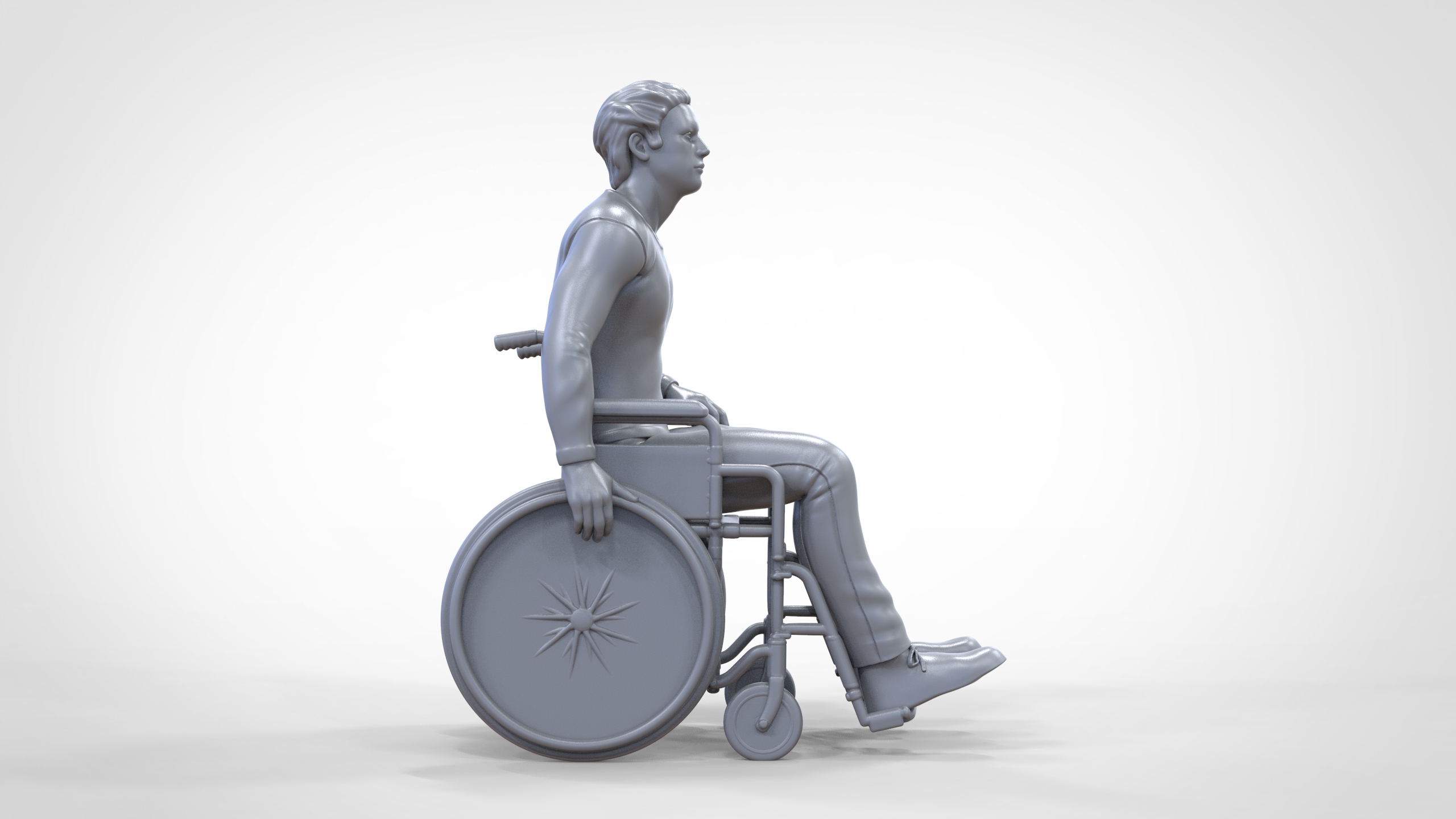 Fichier STL N2 Homme handicapé en fauteuil roulant・Objet pour ...