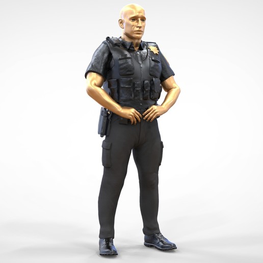 Descargar archivo 3MF N1 American Police Officer Miniature Updated Pose ...