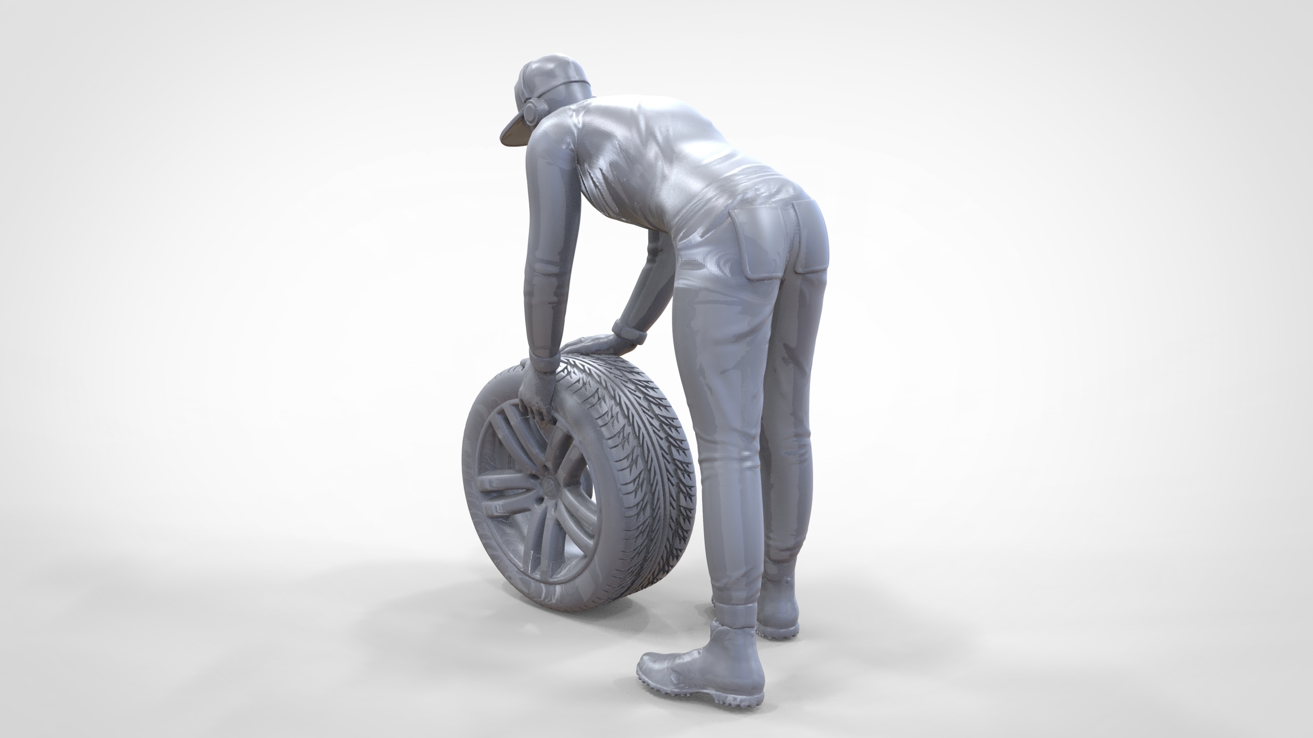 STL file N1 Mechanic or pit crew 1-64 Miniature・3D printing template to ...