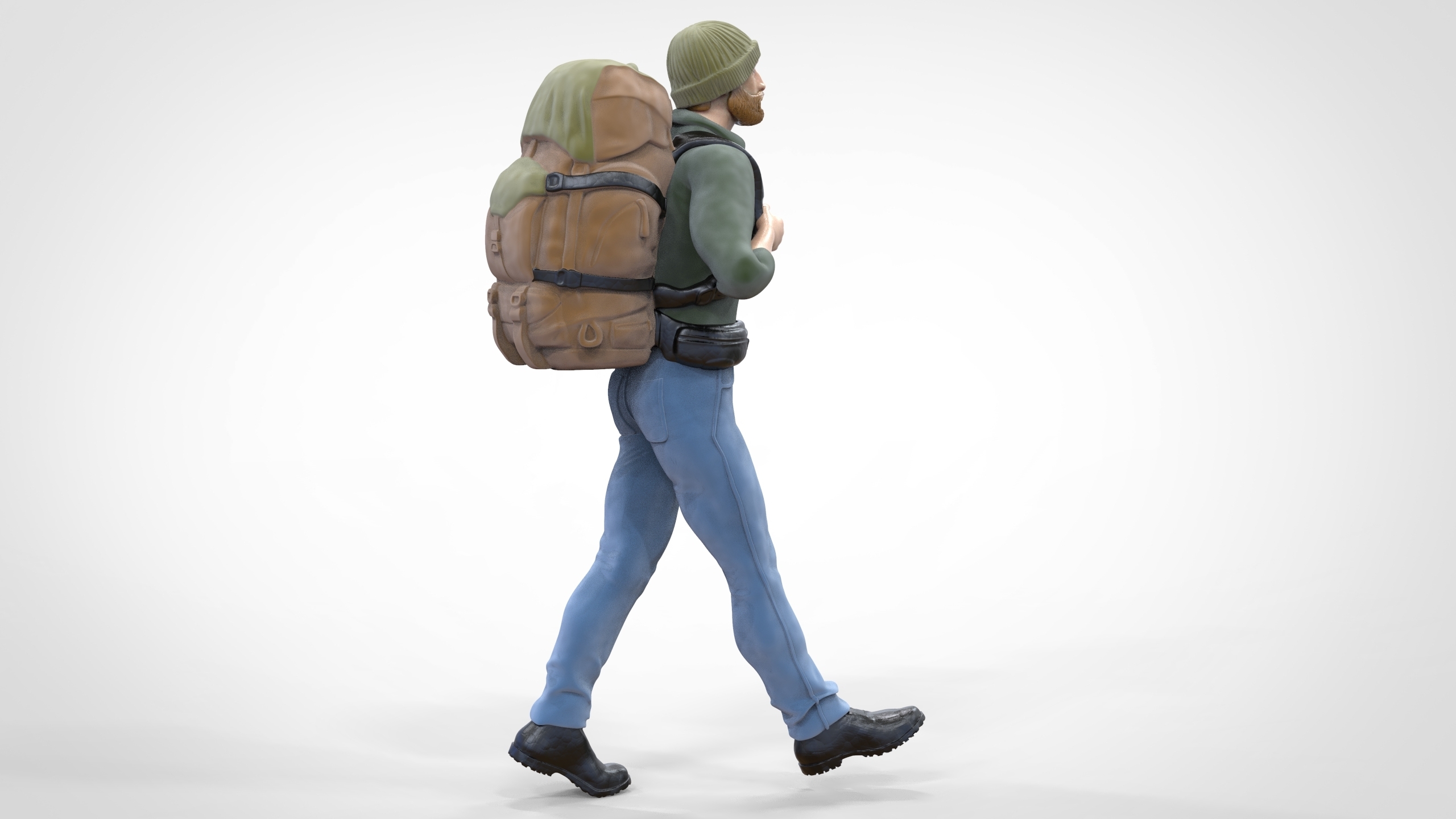 Файл STL N2 Hiker 1 64 Миниатюрная модель для ходьбы и скалолазания 👾 ...