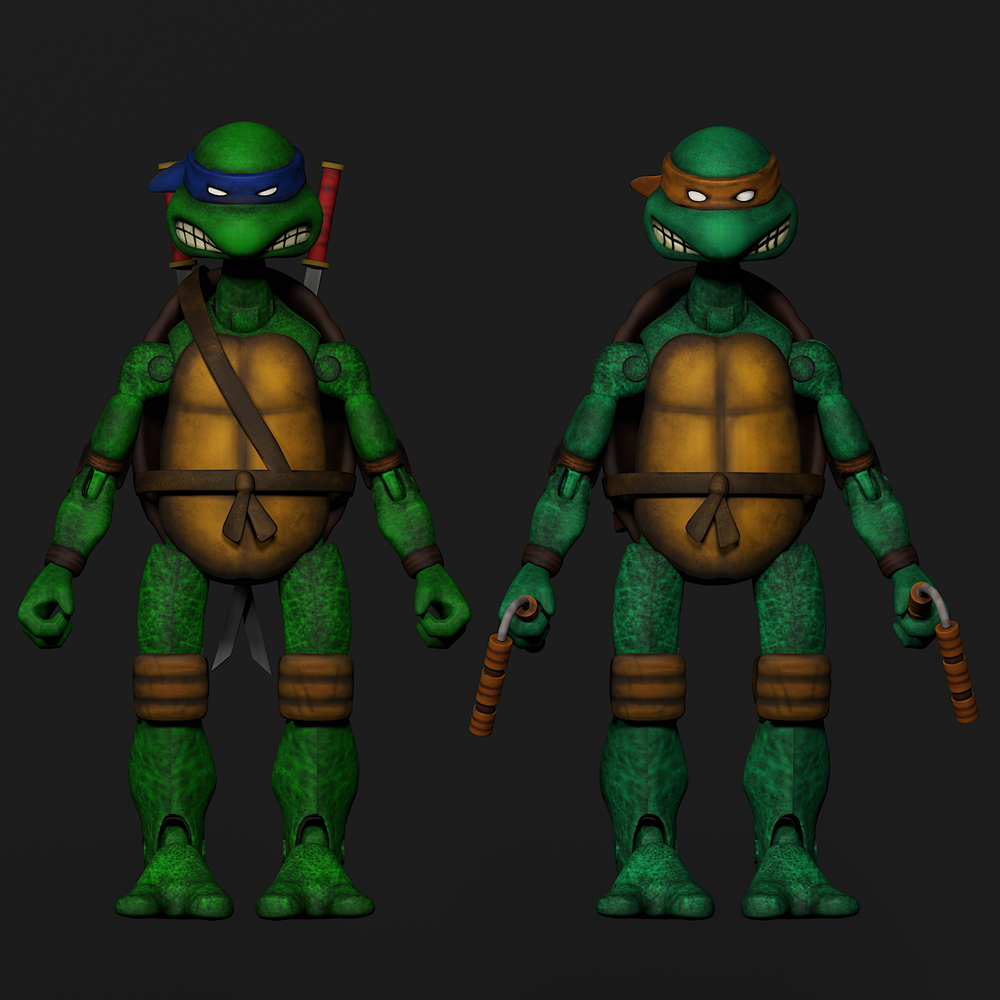 3D file Original TMNT 4 Action Figures set_1・3D printer model to ...
