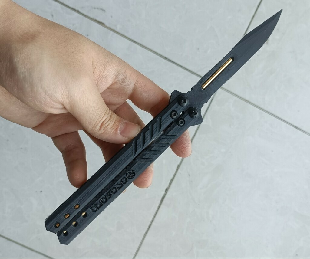 Free 3D file Balisong (cyberpunk Arasaka logo) 🎠・3D print design to ...