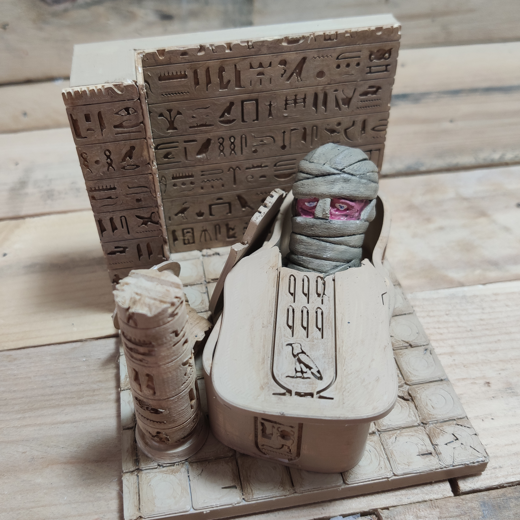 Free STL file The Mummy Diorama for Wekster Mini Dude Mummy・3D printer ...