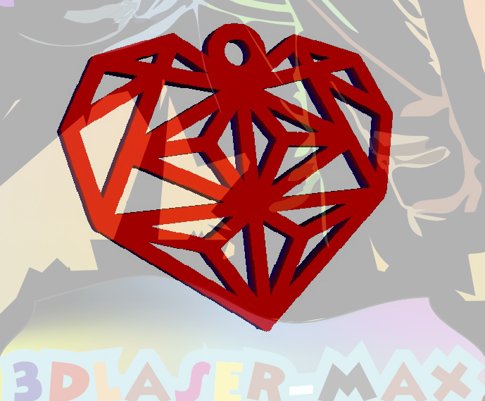 STL file GEOMETRIC HEART KEYCHAIN V2・3D printer model to download・Cults