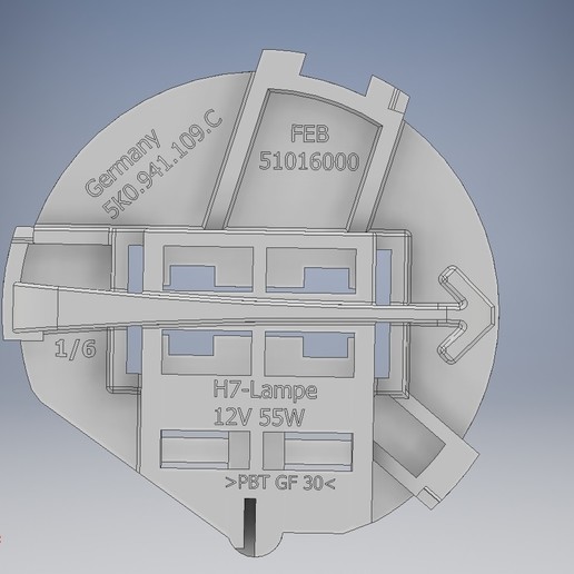 Download STL file Volkswagen part 5K0941109C Headlight Bulb Cap H7 • 3D ...
