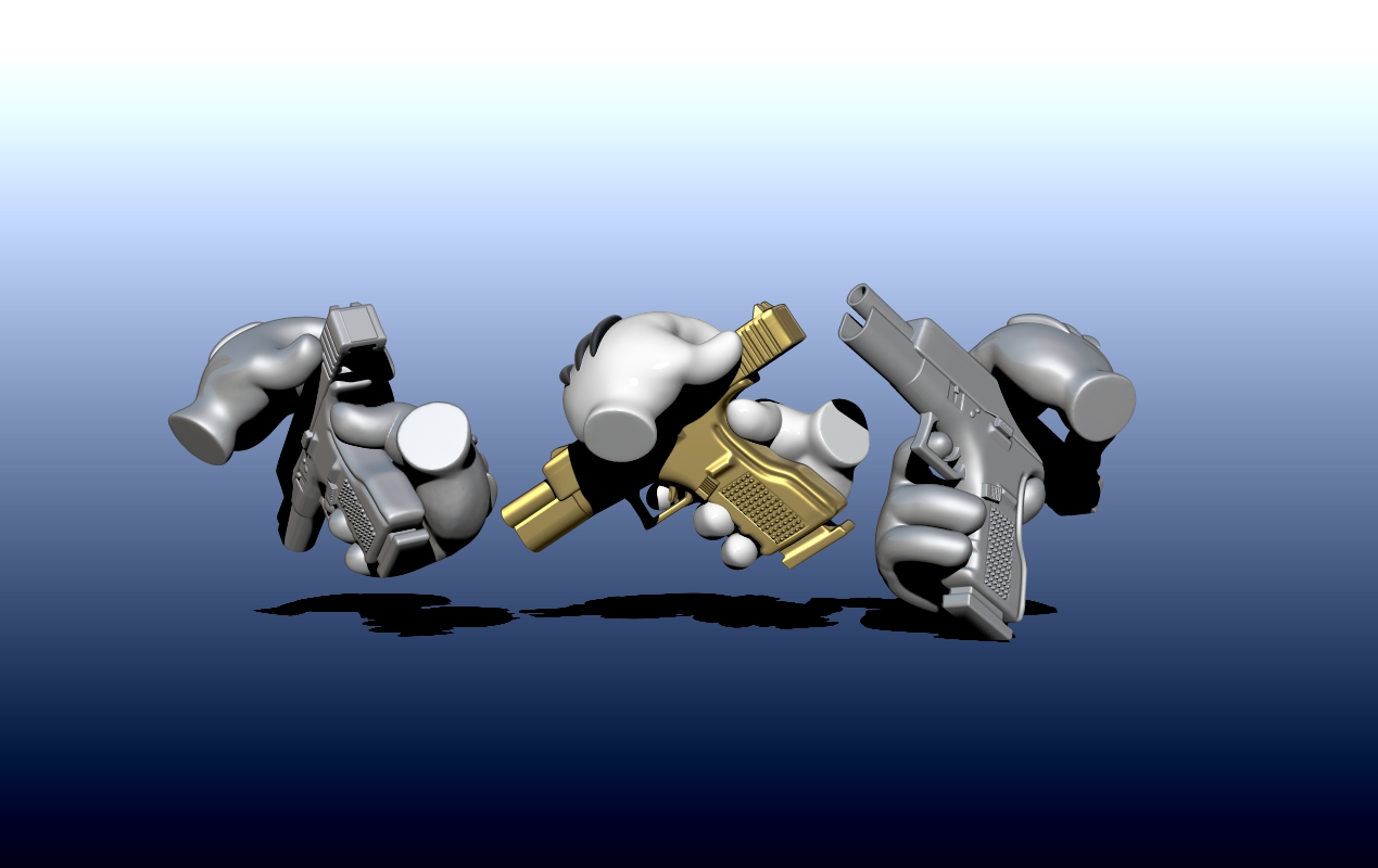 Archivo STL MANOS DE MICKEY CON GLOCK・Idea de impresión 3D para ...