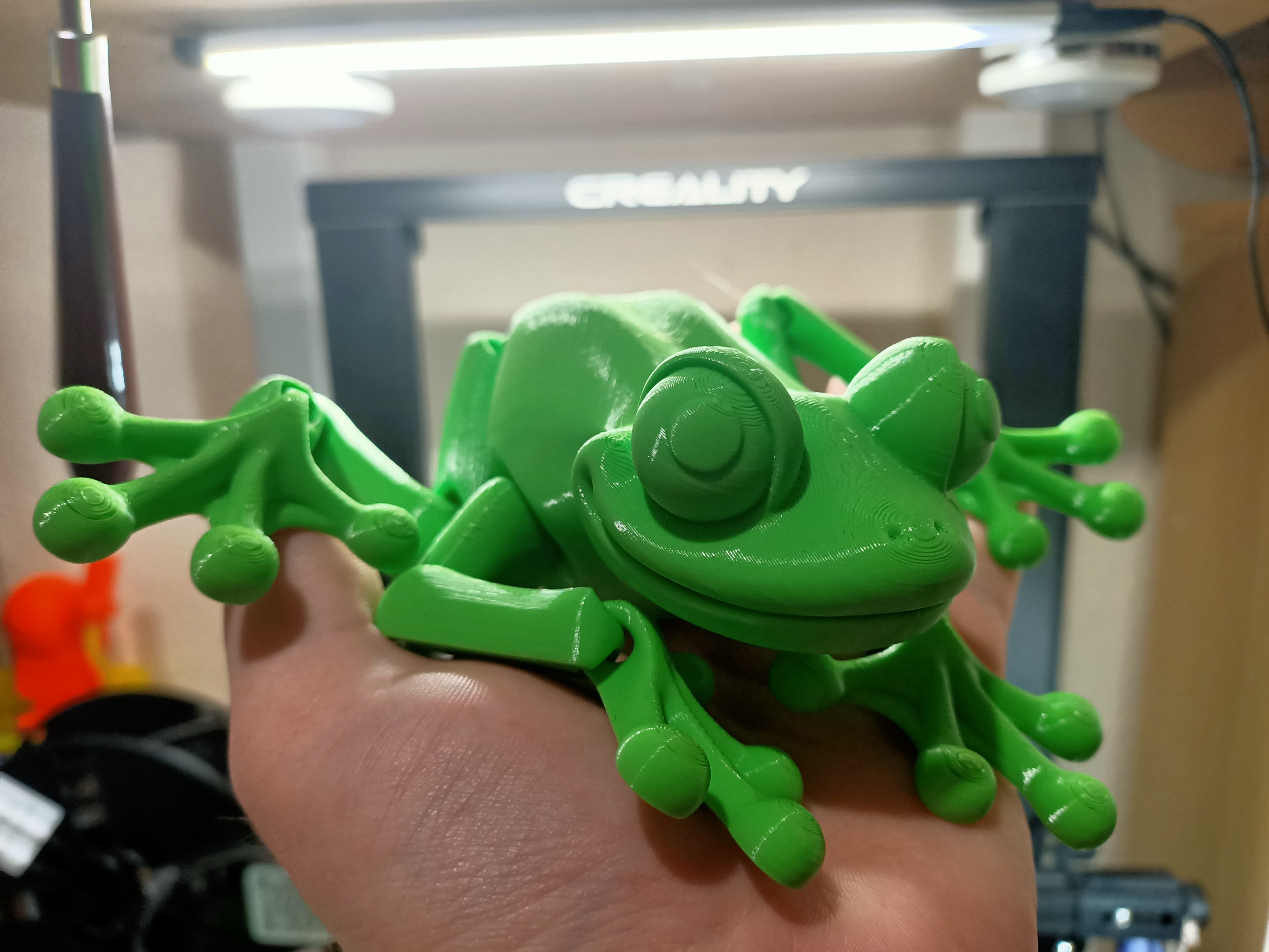 3D printable Cute Flexi Print-in-Place Frog • made with Creality CR-6 ...