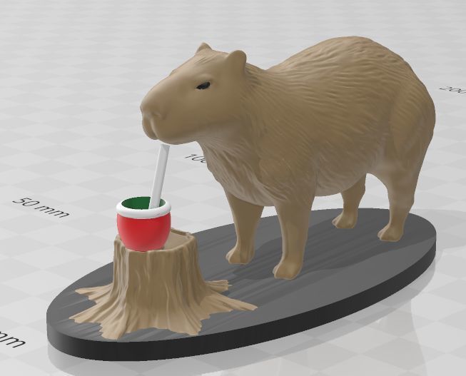 Archivo STL carpincho tomando mate - capybara drinking mate・Diseño ...