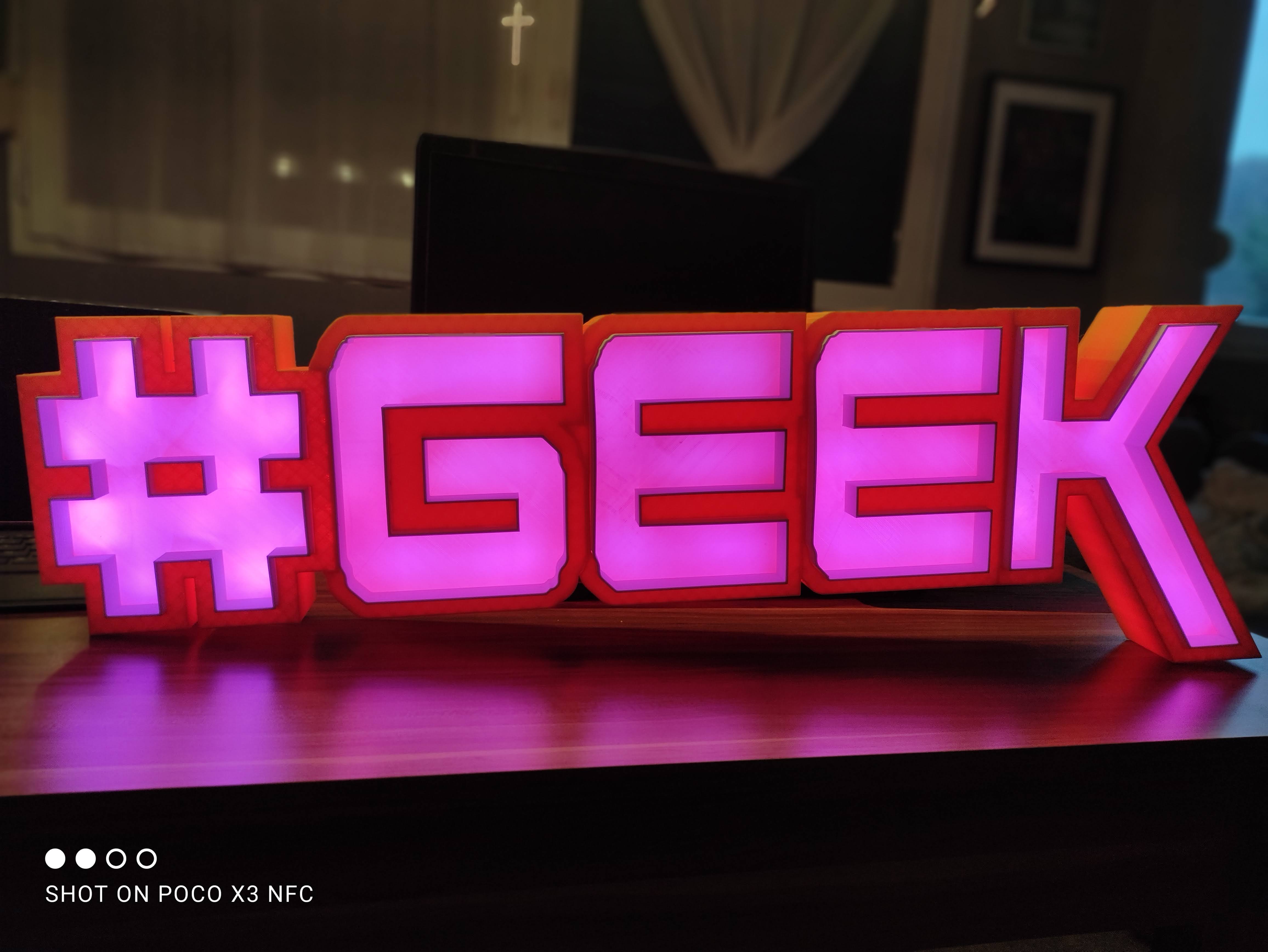 STL file GEEK led logo light・3D printing design to download・Cults