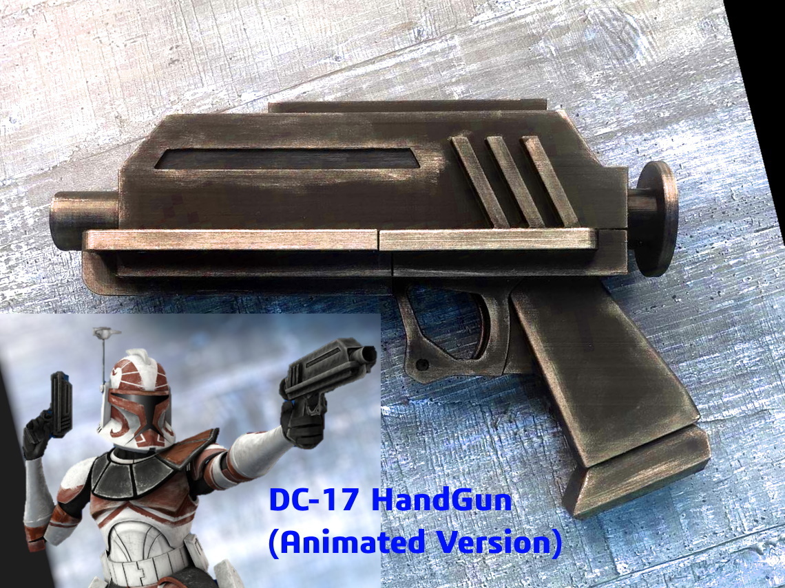 STL file DC-17 Hand Blaster (Clone Wars Animated Version) ・3D printer ...