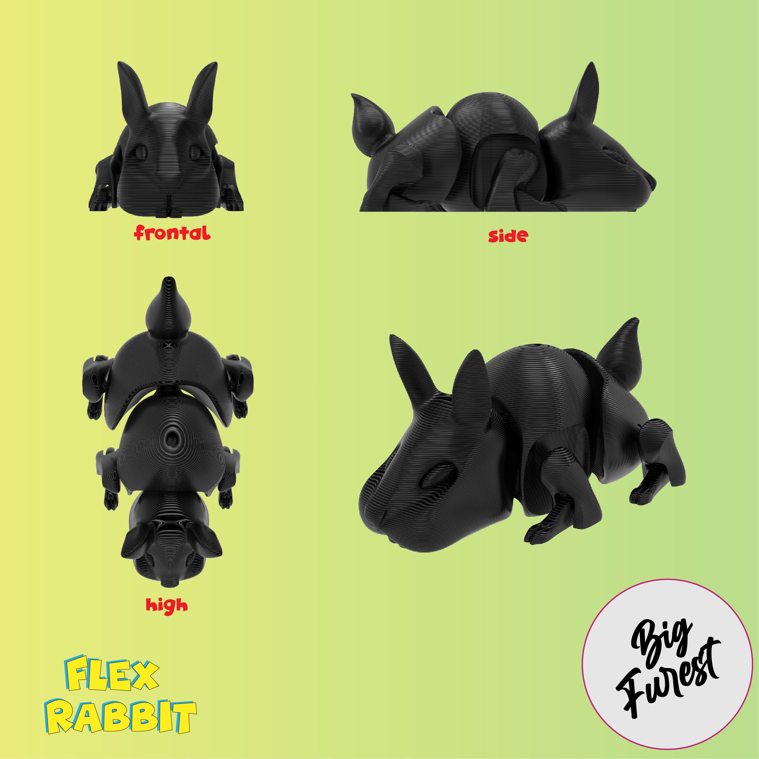 STL file ARTICULATED RABBIT 🐇・Template to download and 3D print・Cults