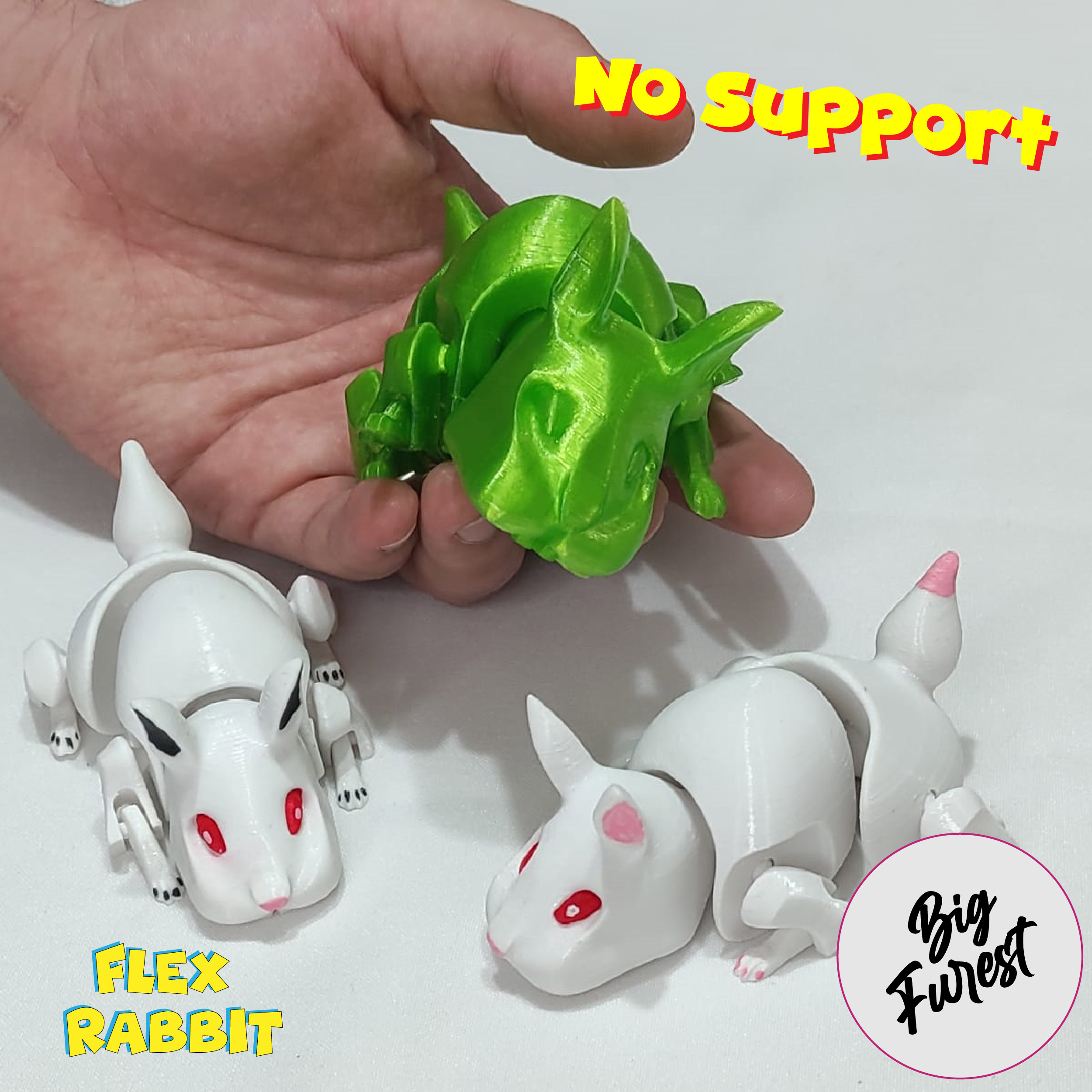 STL file ARTICULATED RABBIT 🐇・Template to download and 3D print・Cults