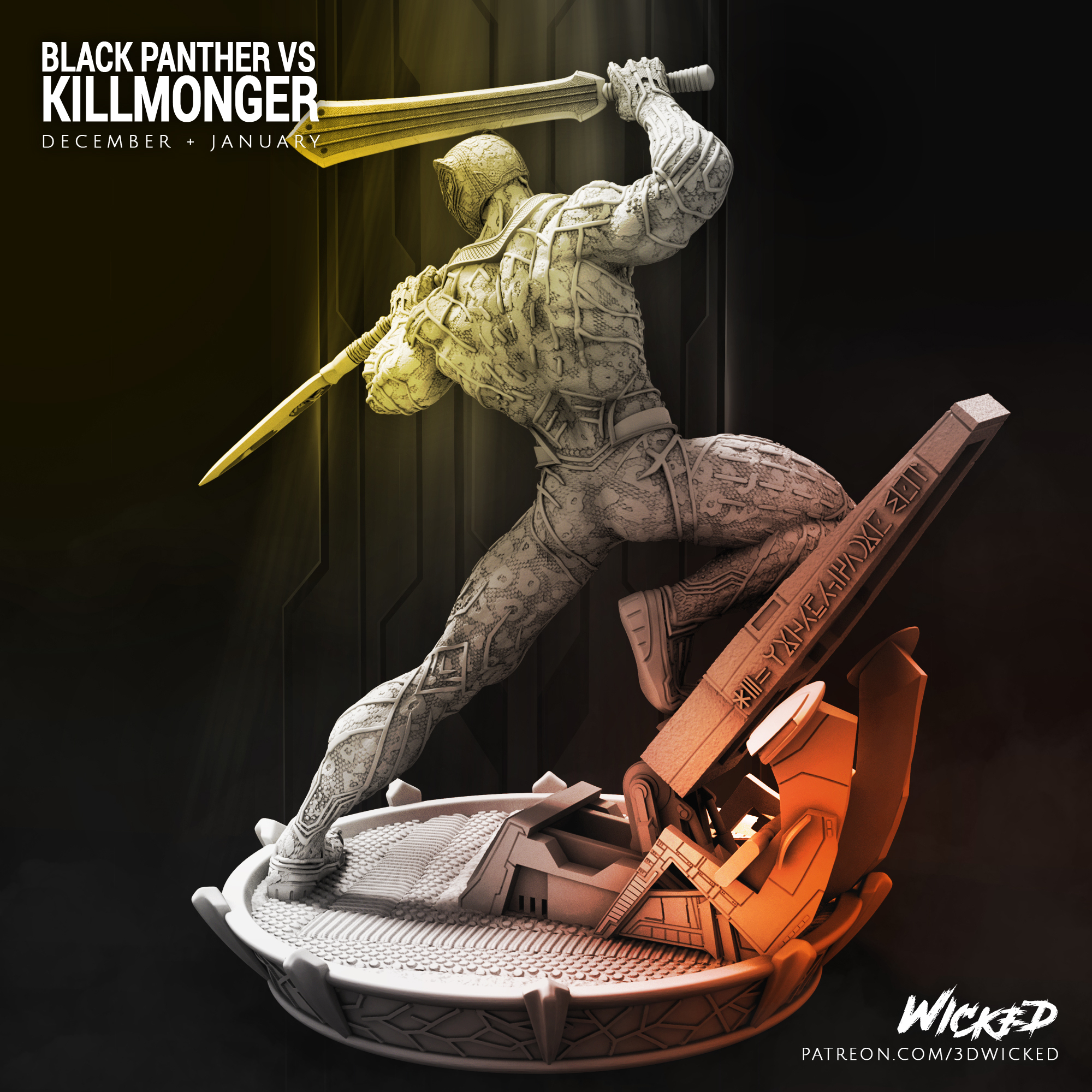 Archivo 3D Wicked Marvel Killmonger: Escultura STLs lista para imprimir ...