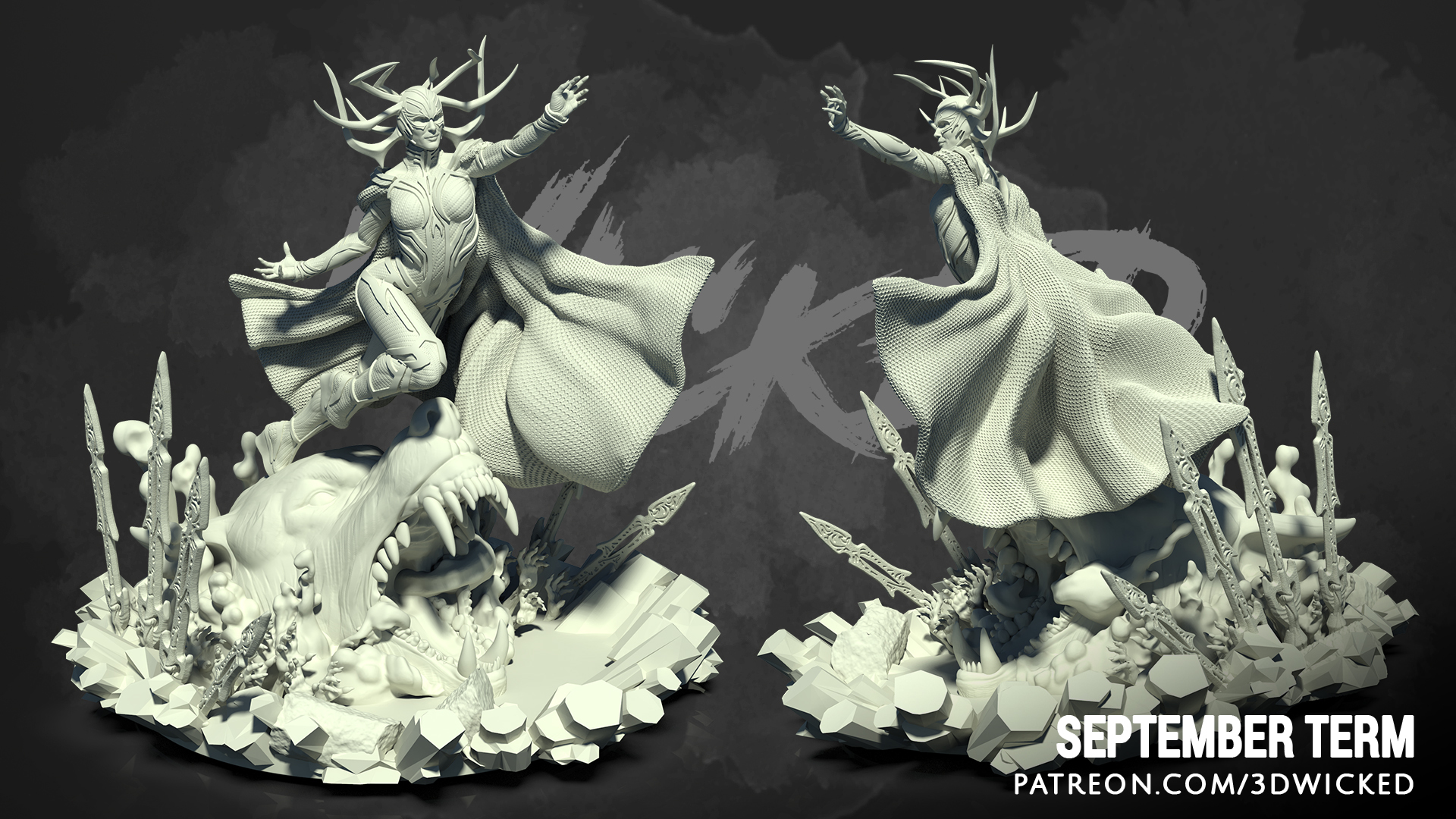3D file Wicked Marvel Hela Sculpture: STLs ready for printing・3D ...