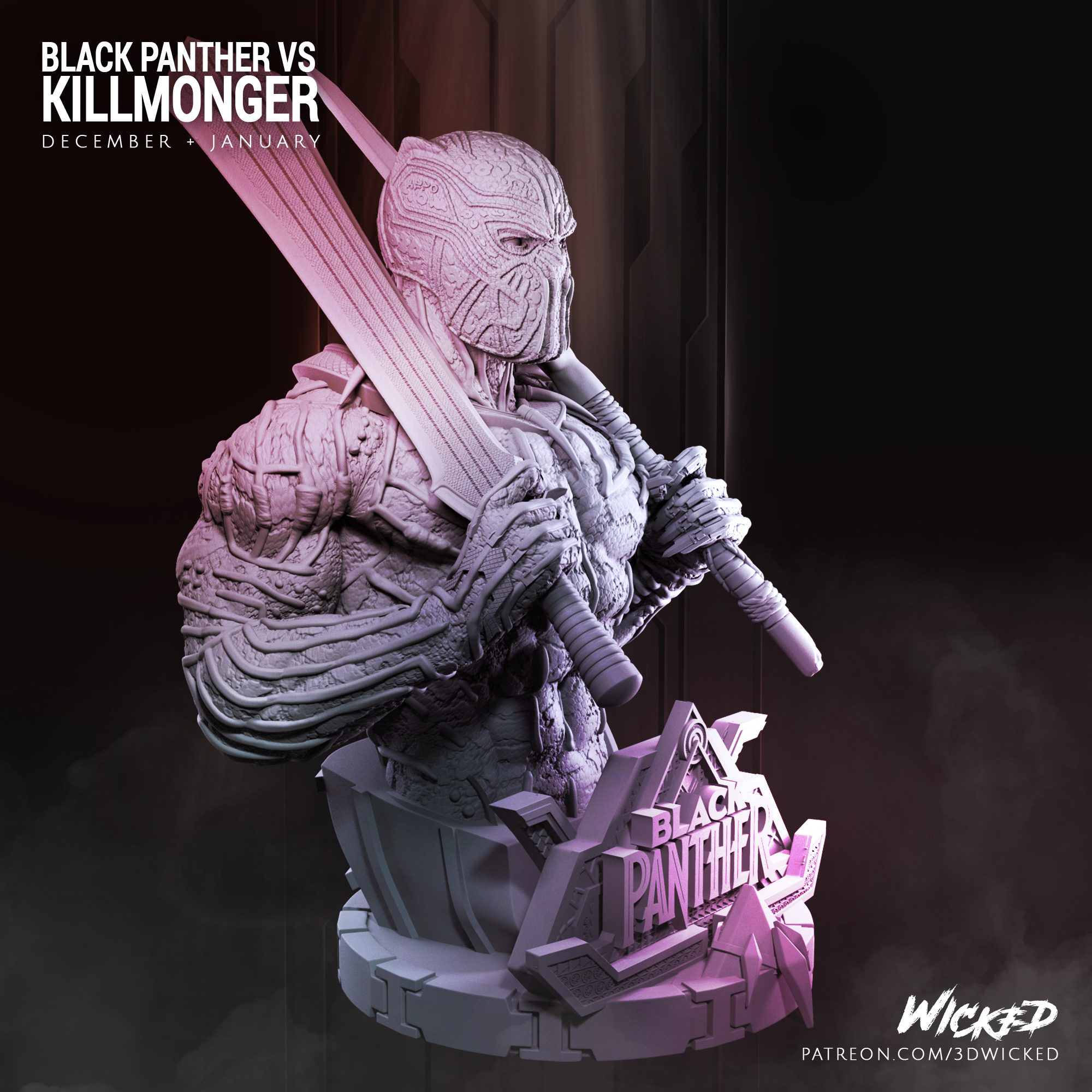 STL file Wicked Marvel Killmonger: STLs Bust ready for printing・3D ...