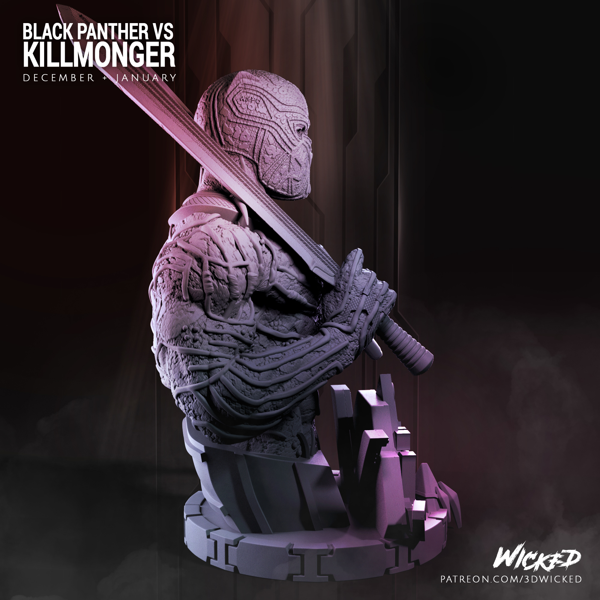 STL file Wicked Marvel Killmonger: STLs Bust ready for printing・3D ...