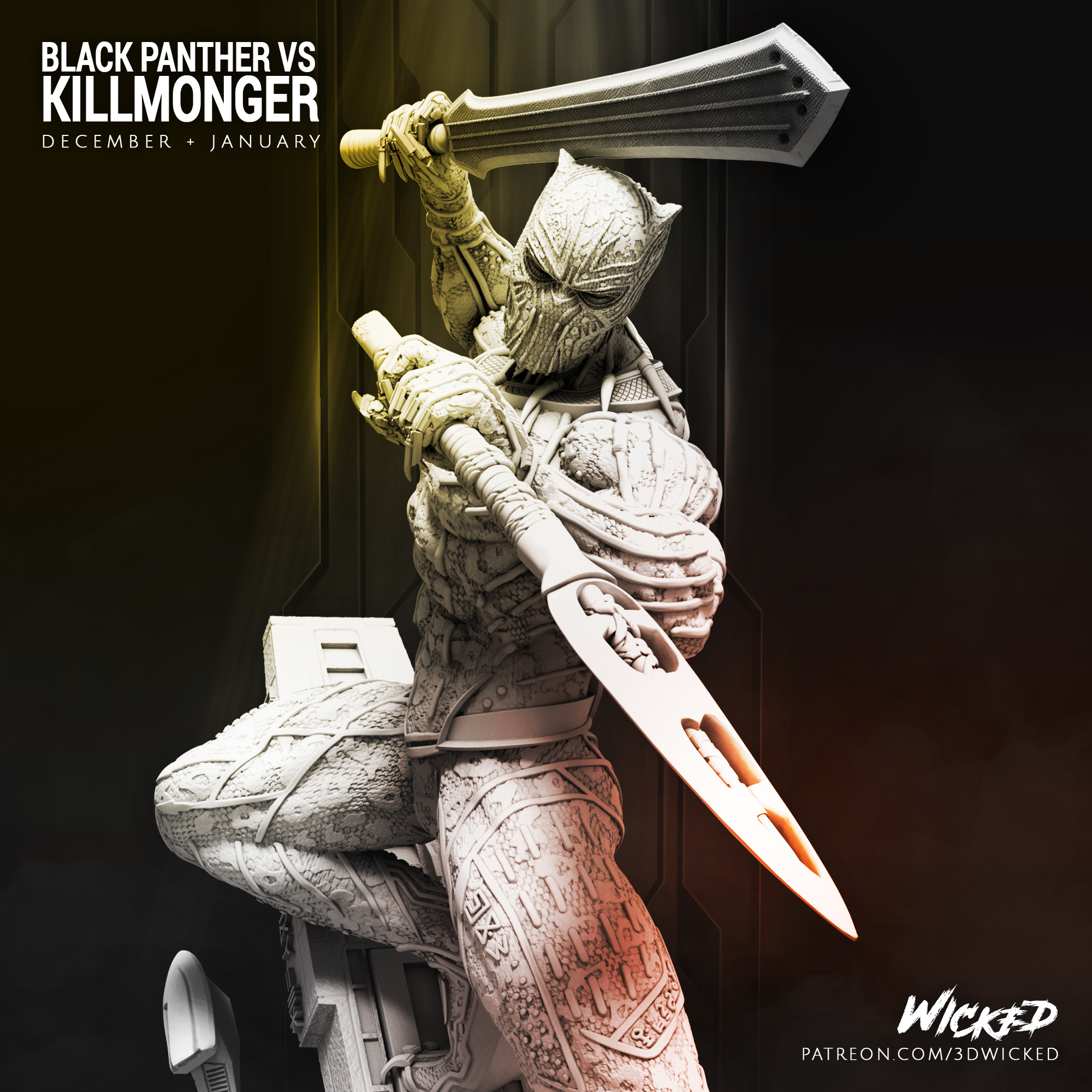 3D file Wicked Marvel Killmonger: STLs Sculpture ready for printing 🗿 ...