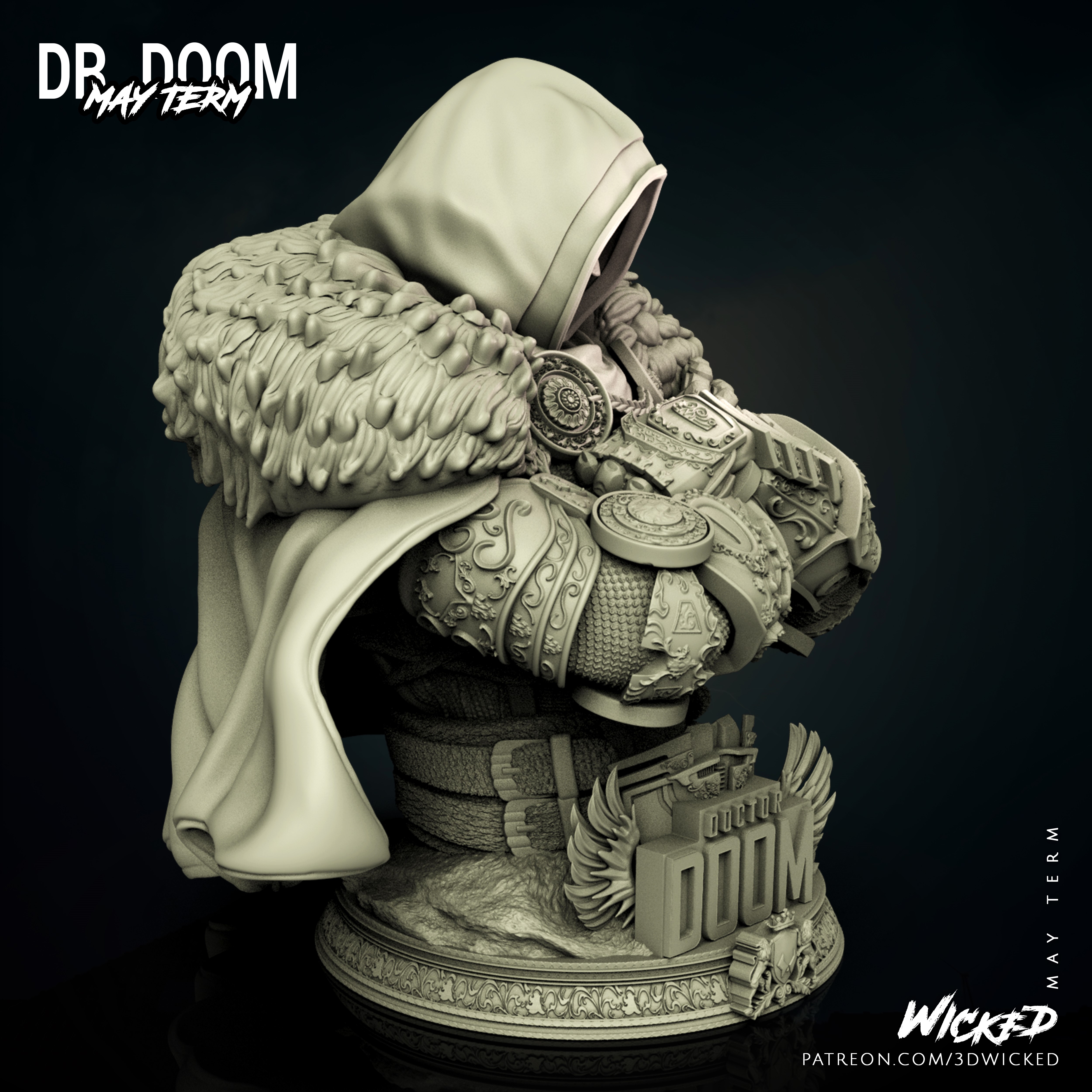 STL file Wicked Marvel Dr. Doom Bust: STLs ready for printing・3D print ...