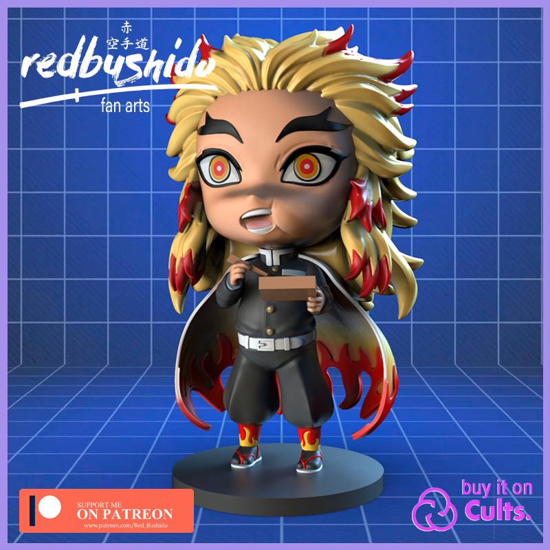 Archivo STL Kyojuro Rengoku Nendoroid Style Fan Art From Kimetsu No ...