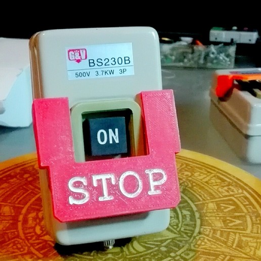 Download STL file Emergency stop button for 3 phase manual motor ...