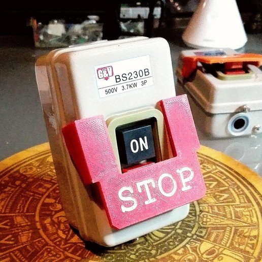 Download STL file Emergency stop button for 3 phase manual motor ...