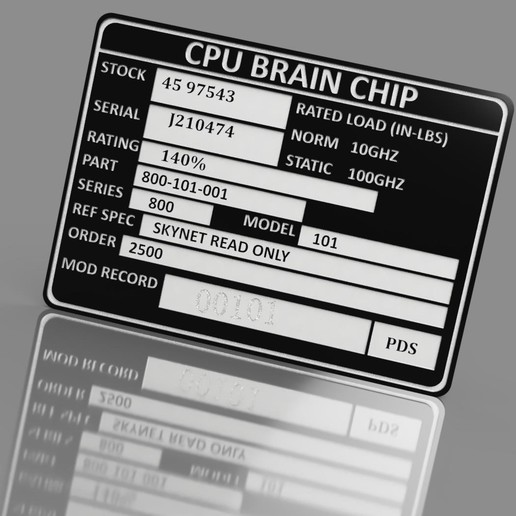 Download STL file Carlz Terminator Brain Chip Tag • 3D printer model ...