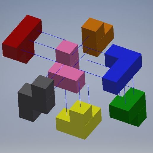 Download 3D print files Small Soma Cube Puzzle with storage box ・ Cults