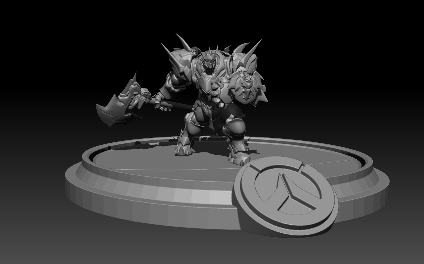 STL file Overwatch Reinhardt blackhart statue figure 3D print model 🪖 ...