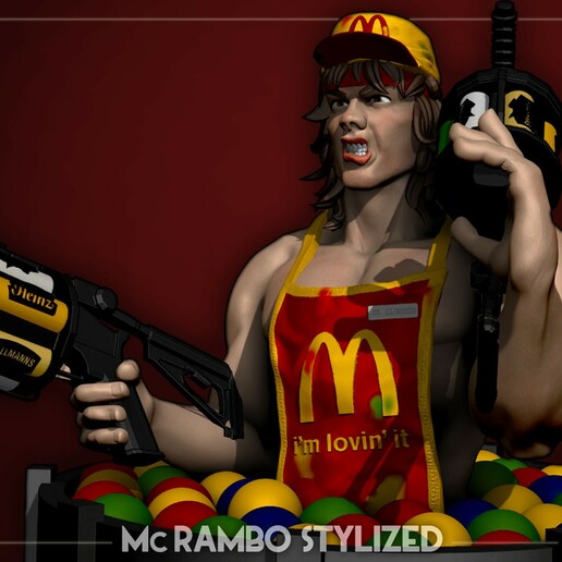 Download OBJ file Mc Rambo Stylized cartoon 3D print model • Model to ...