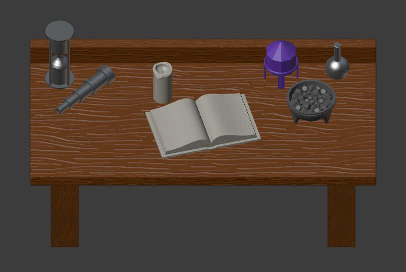 Free 3D file Wizard's Table W/Items 🧙・3D printable design to download・Cults
