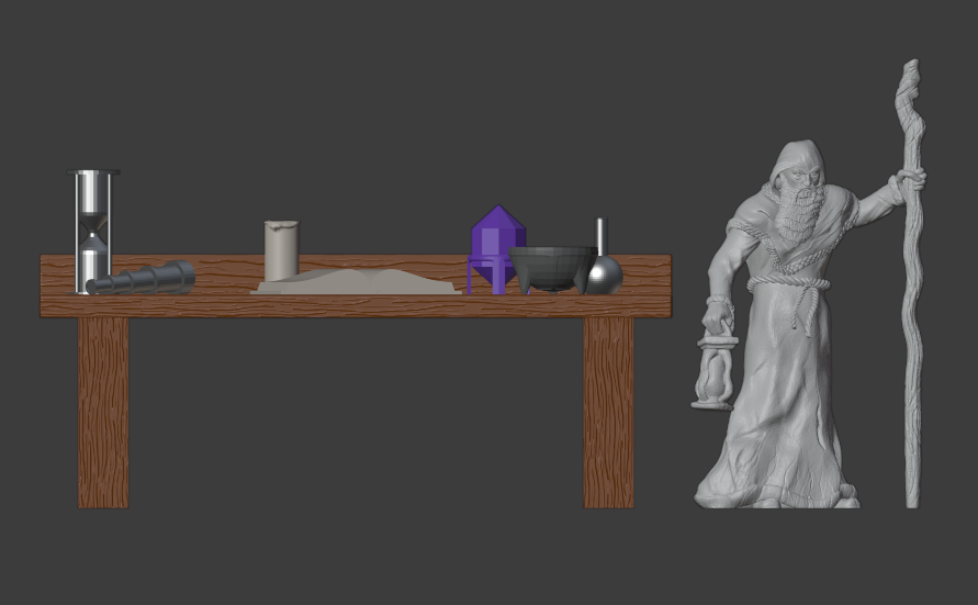 Free 3D file Wizard's Table W/Items 🧙・3D printable design to download・Cults