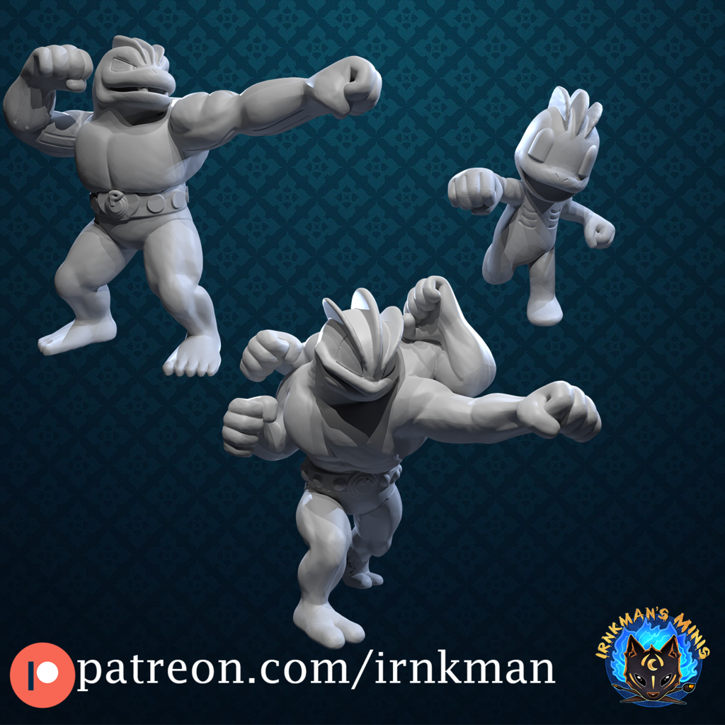 STL-Datei Machop / Machoke / Machamp (Pokemon 35mm True Scale) 🐉 kostenlos・3D-Drucker-Design zum ...