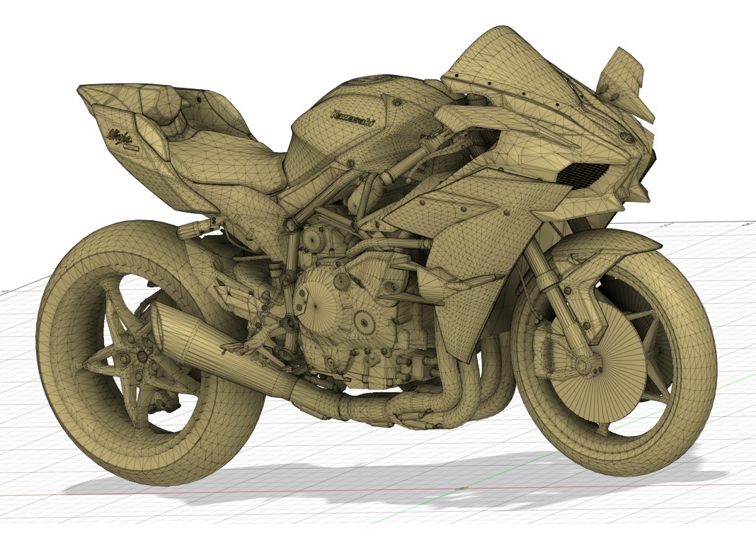 STL file Kawasaki Ninja H2 R 🥷・3D printer design to download・Cults