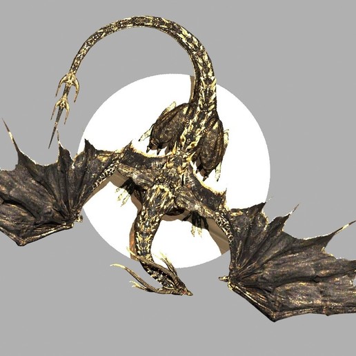 Download OBJ file Black Dragon Kalameet Dark Souls • 3D printing ...