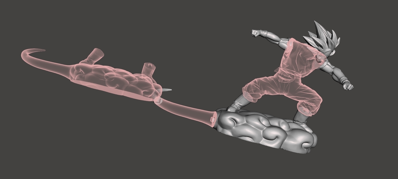 Free STL file goku in flying cloud ☁️・3D printing model to download・Cults