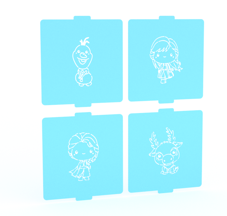 3D file Frozen stencil set of 8 for Coffee and Baking・3D printable ...