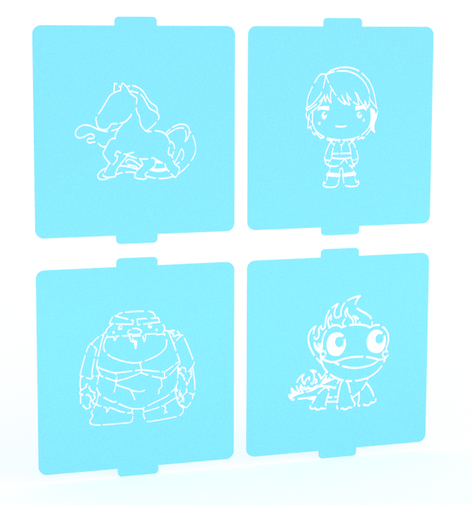 3D file Frozen stencil set of 8 for Coffee and Baking・3D printable ...