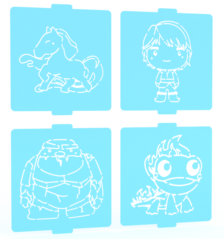 3D file Frozen stencil set of 8 for Coffee and Baking・3D printable ...