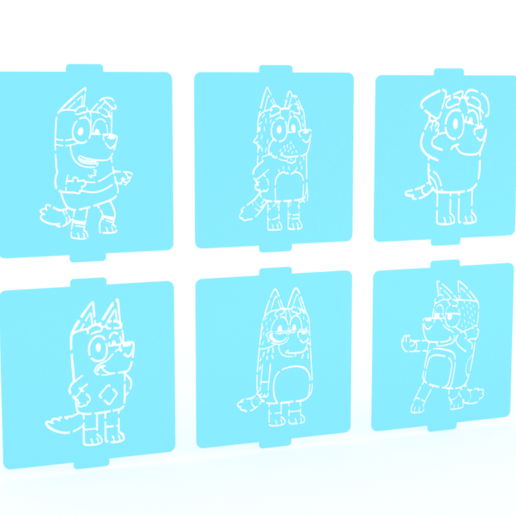 Download STL file Bluey stencil set of 10 for Coffee and Baking • 3D ...