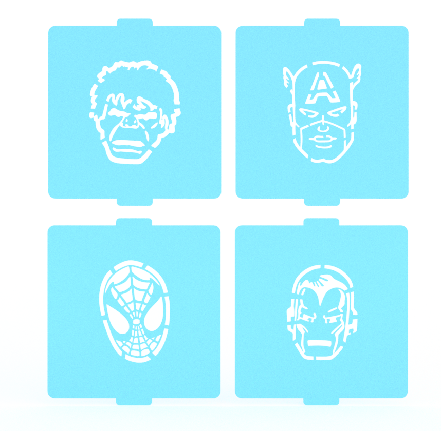 Archivo 3D Marvel stencil set of 4 for Coffee and Baking・Design para ...