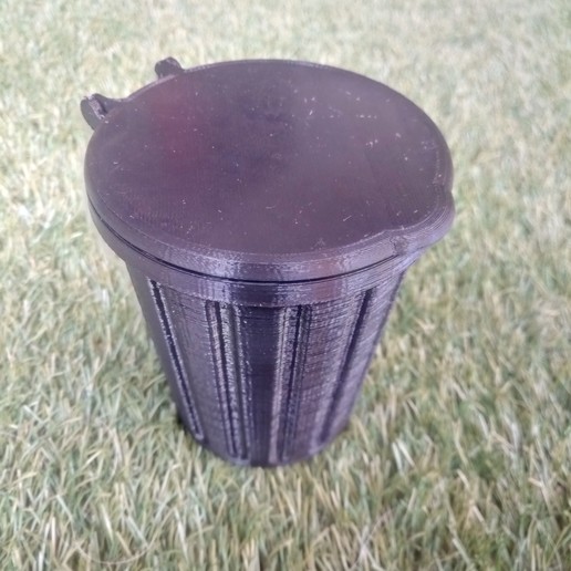 3D printed trash can/bin with lid ・ Cults