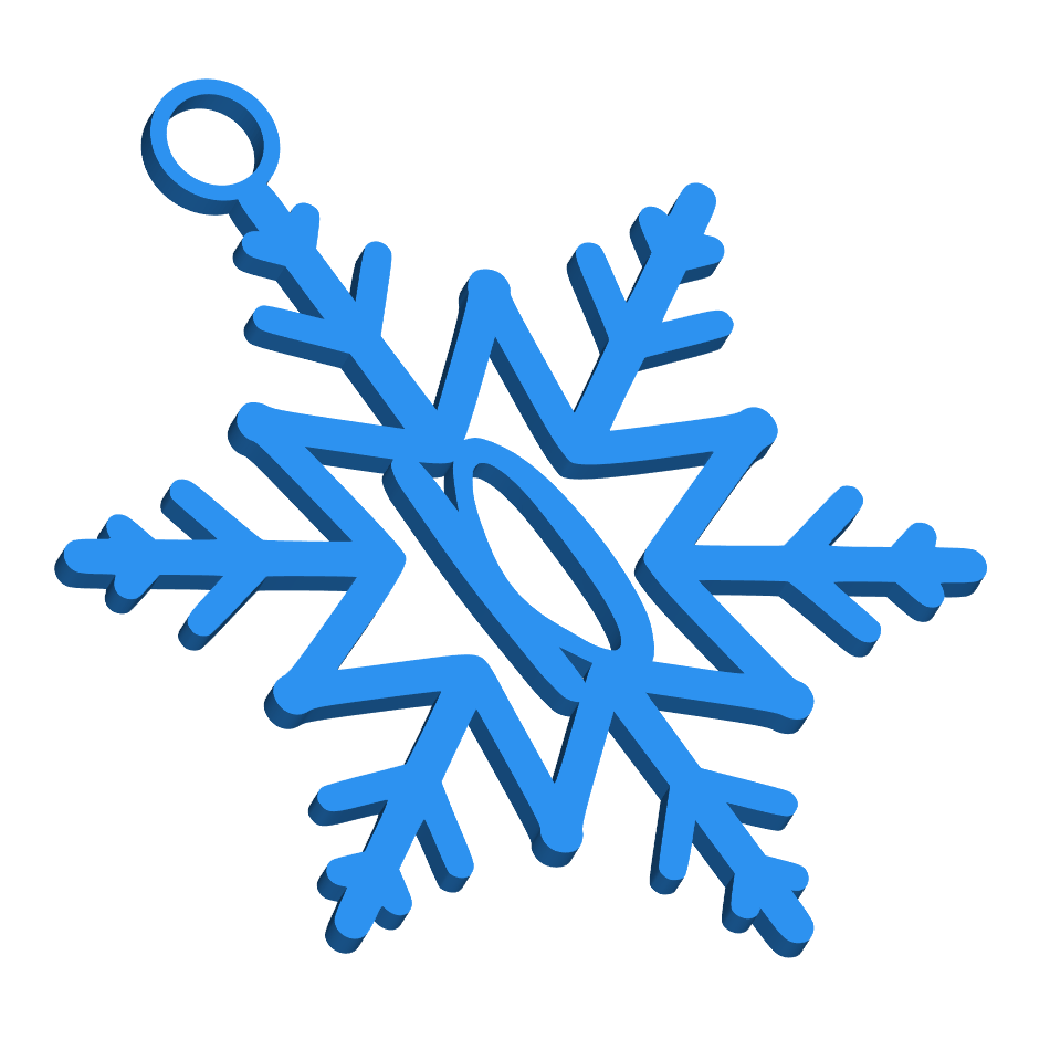 STL file Letter D - Snowflake Initial Gift Tag Ornament ️・3D print ...