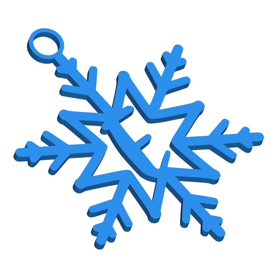 STL file Letter E - Snowflake Initial Gift Tag Ornament・3D printer ...