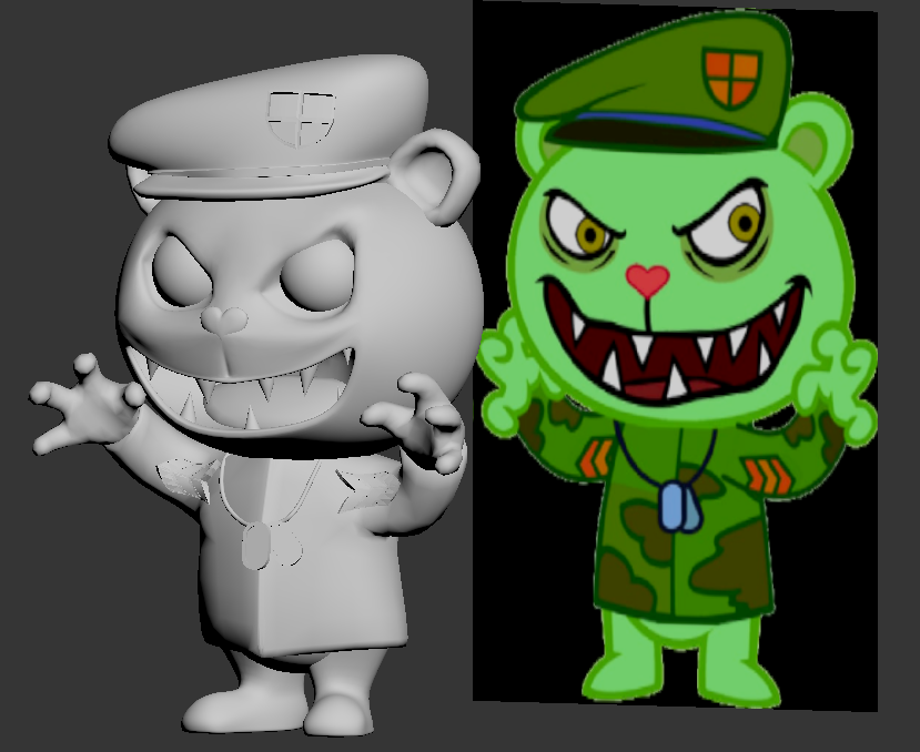 STL file Flippy - Happy Tree Friends 🌳・3D printable model to download・Cults