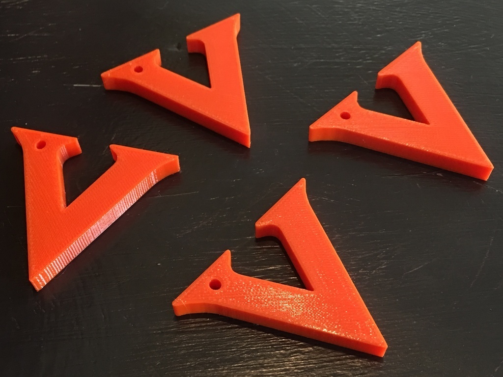 Free 3D file UVA Virginia 'V' Keychain・3D printing model to download・Cults