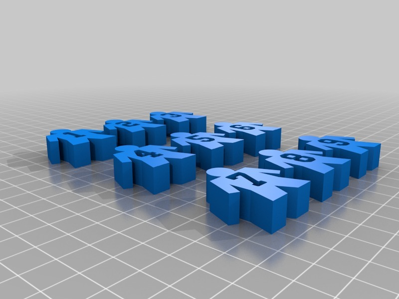 Free OBJ file Numbered Meeples・3D printable model to download・Cults