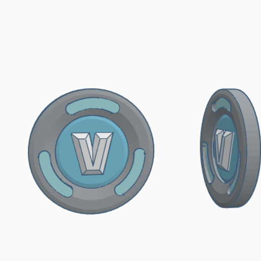 Download STL file V fortnite coins • 3D print design ・ Cults