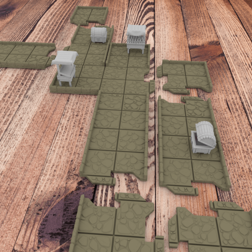 Download free STL file Dungeon Terrain Tiles with Puzzle Lock • 3D ...